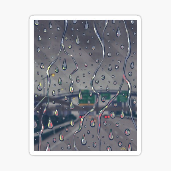 "Driving In The Rain" Sticker for Sale by jackie-van-ryn | Redbubble