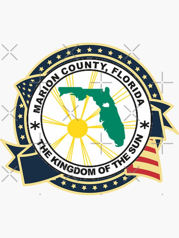 "Marion County, Florida. Official Seal in Vintage US Flag Stamp" Sticker for Sale by TeesbyLF ...