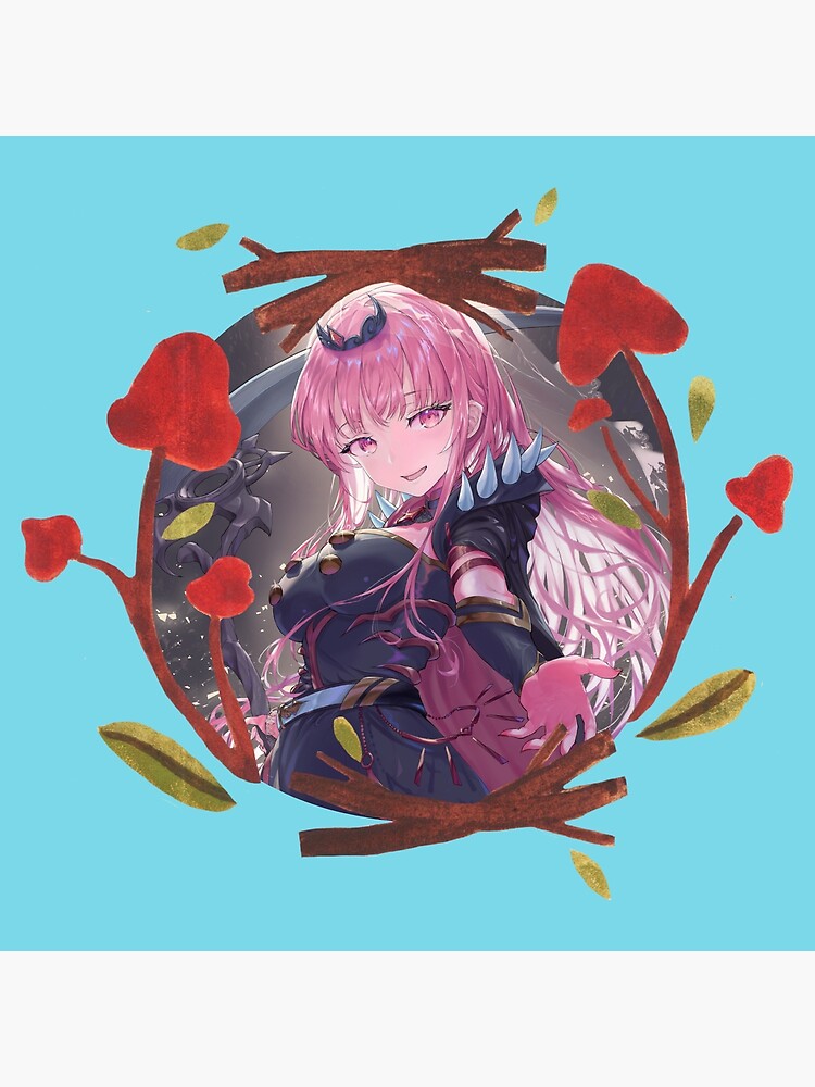 "Kopie von Mori Calliope Cute Vtuber Beautiful Floral Frame" Fotodruck ...
