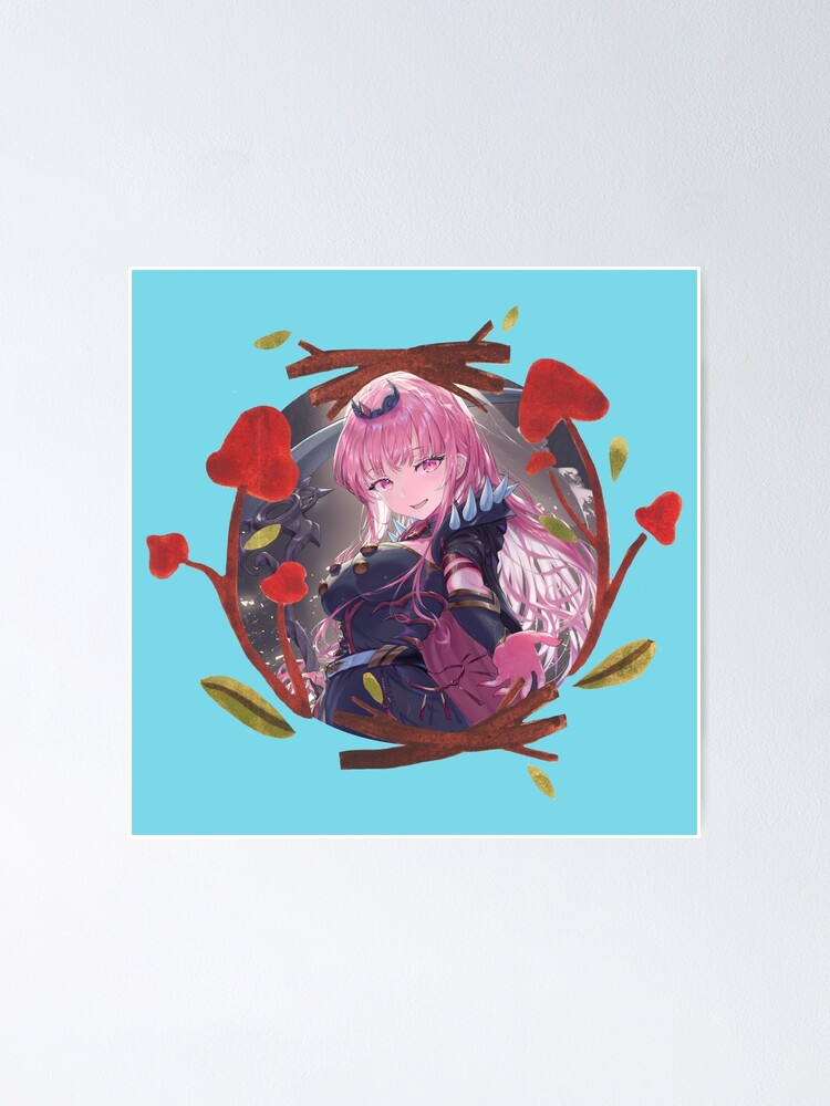 "Copy of Mori Calliope Cute Vtuber Beautiful Floral Frame" Poster for ...