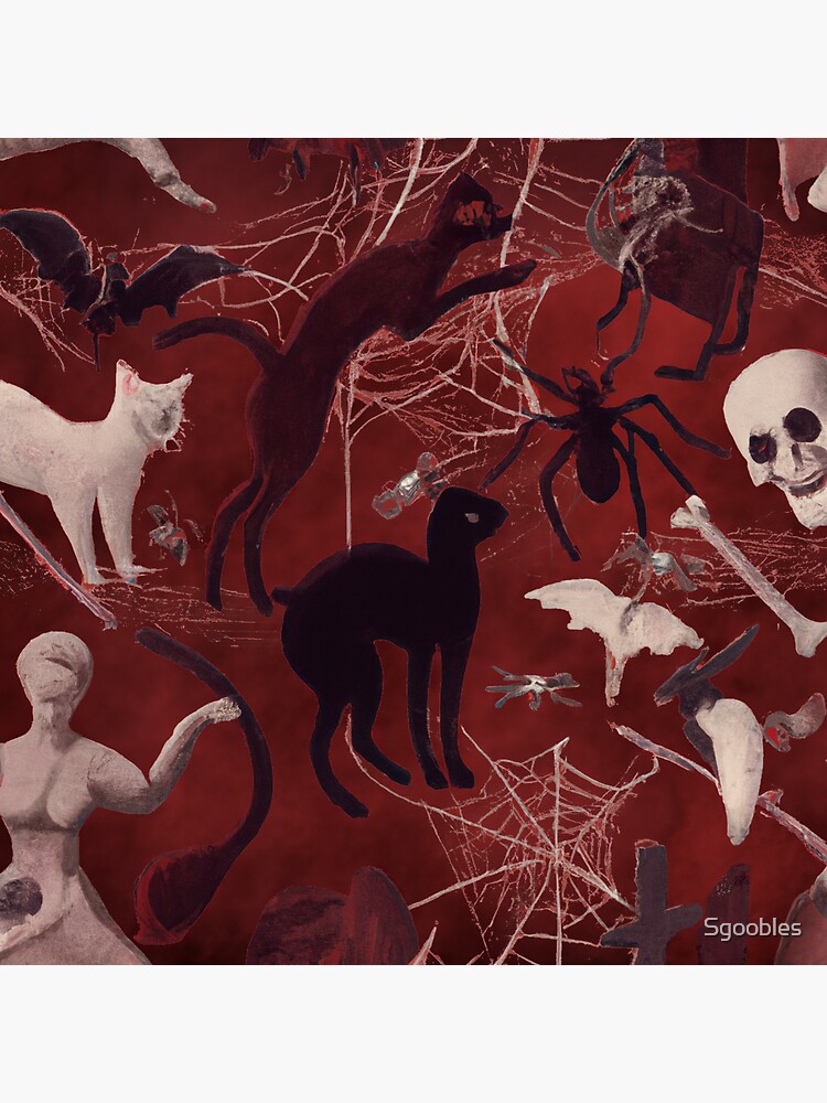 "Halloween Pattern | Spooky Scary Skeletons Ghosts Spiders Cats Bats ...