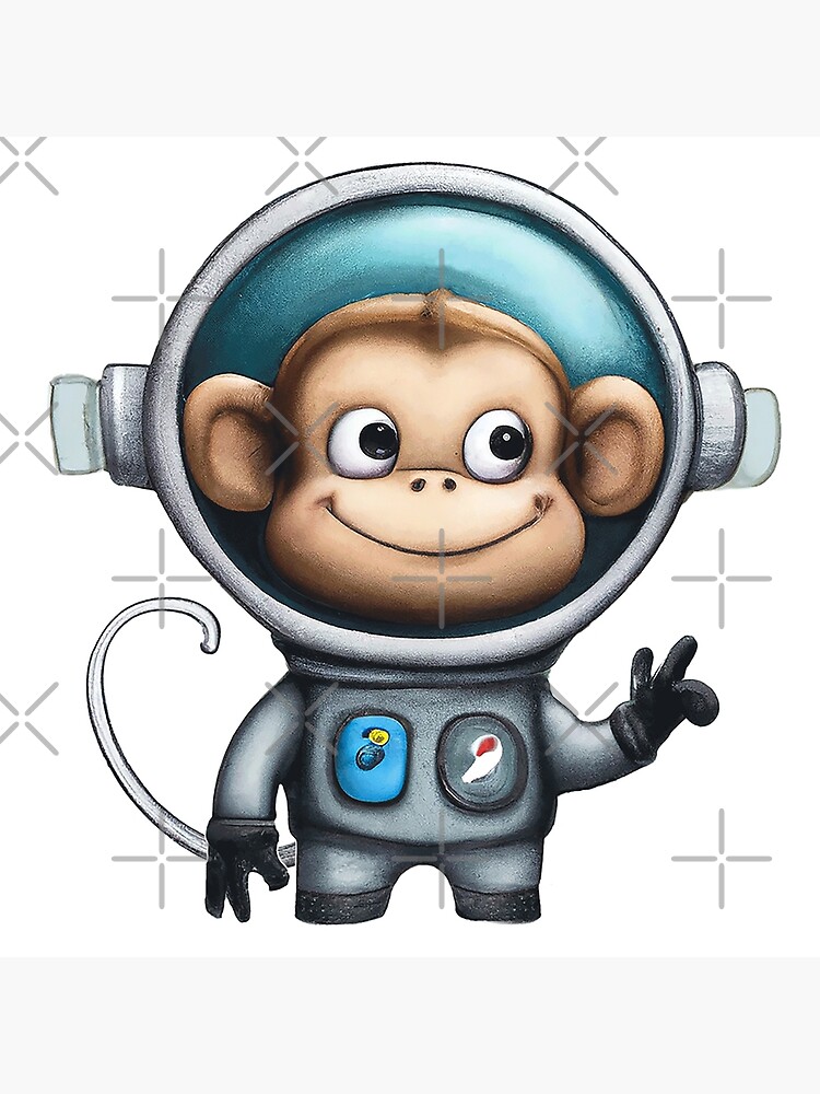 "A Monkey Astronaut in Space Suit " Poster for Sale by sabamerch ...