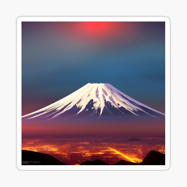 "Fuji San - Mount Fuji " Sticker for Sale by jlambert1602 | Redbubble