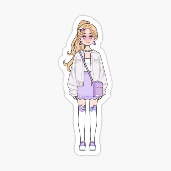 "purple anime girl" Sticker for Sale by Creative-show- | Redbubble