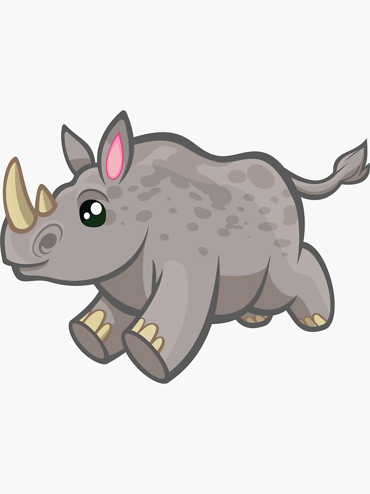 "Rambi the Rhino Sticker" Sticker for Sale by danieldp | Redbubble