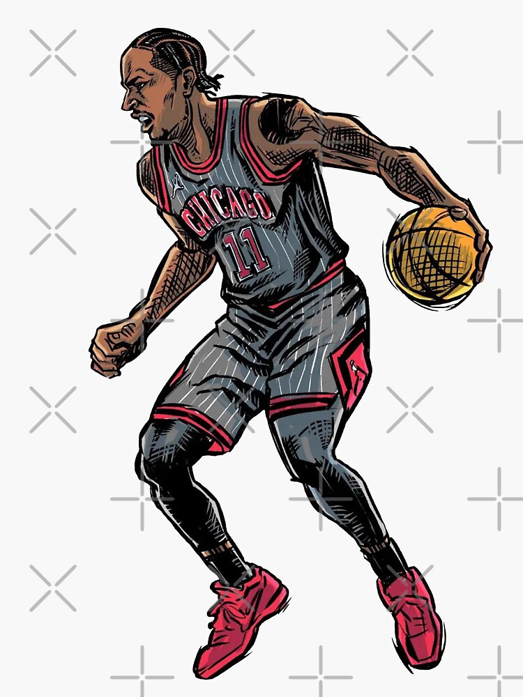 "DeMar DeRozan Cartoon Illustration" Sticker for Sale by Aram-Baldwin ...