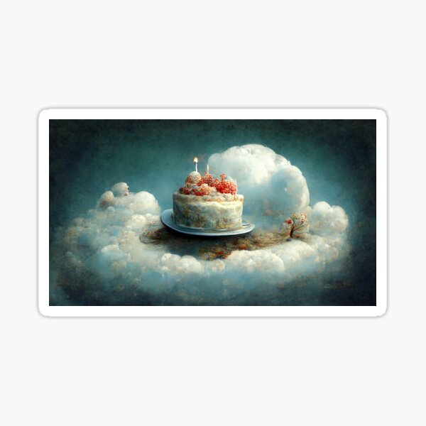 "Fantasy Birthday Cake in the Clouds" Sticker for Sale by RileyKyler ...
