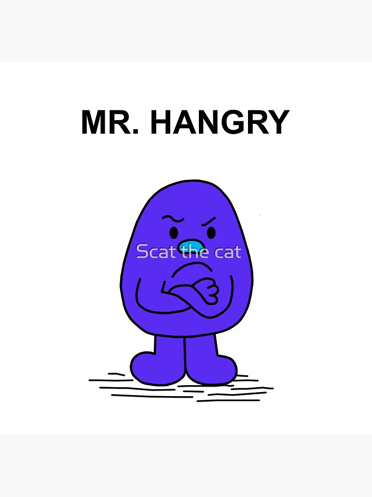 "Mr. Hangry" Sticker for Sale by Scatthecat | Redbubble