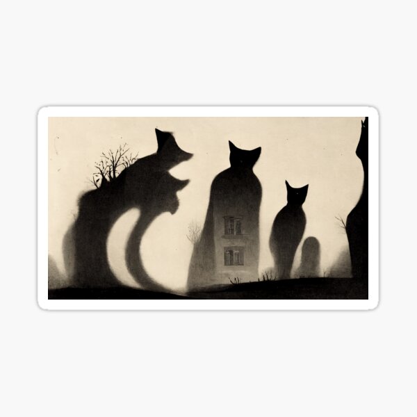 "Shadow cats halloween" Sticker for Sale by RileyKyler | Redbubble