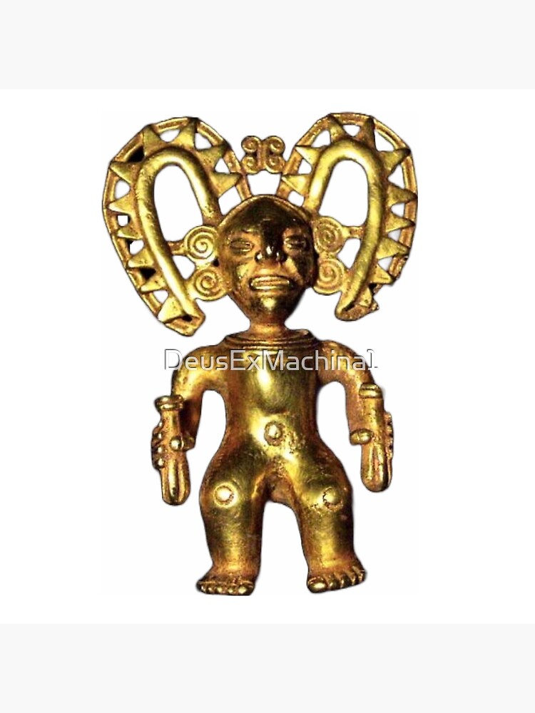 "Mayan "The Ancient Pilot" Gold Figurine" Poster for Sale by ...