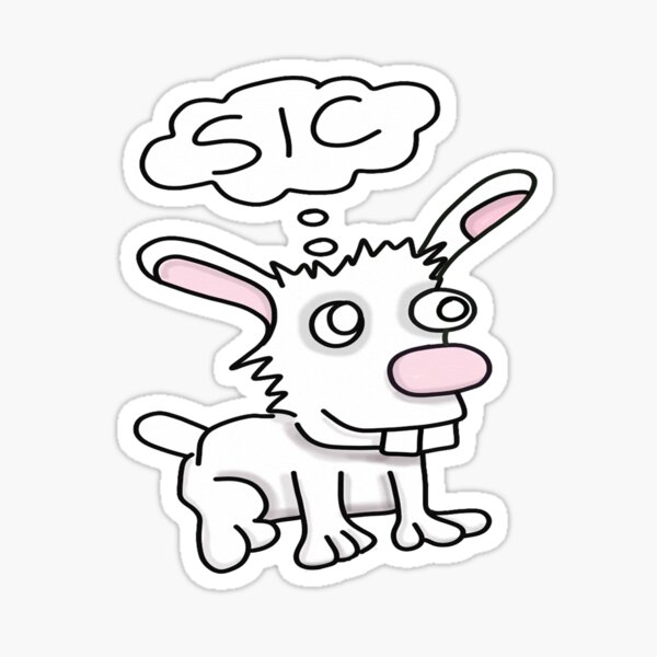 "Sic Bunny" Sticker for Sale by Toonacrabra | Redbubble