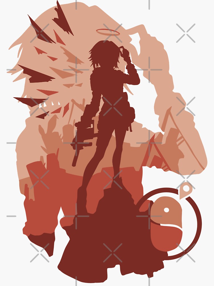 "Silhouette of Exusiai the battle angel from Arknights game made with ...