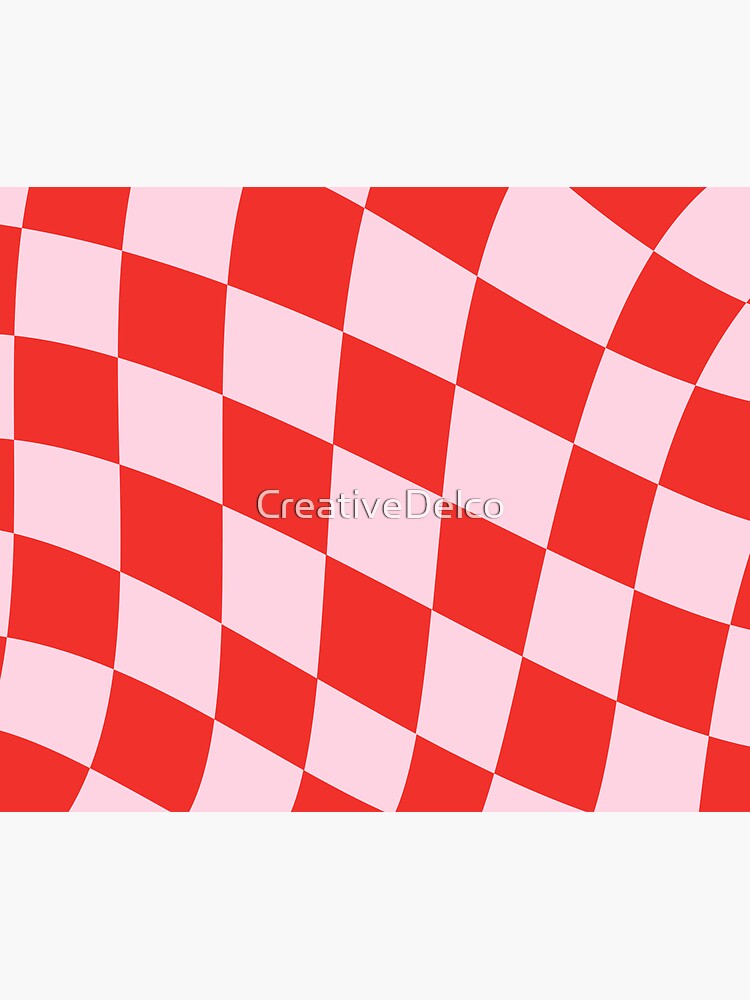 "Aesthetic Red and Pink Checker Print" Sticker for Sale by ...