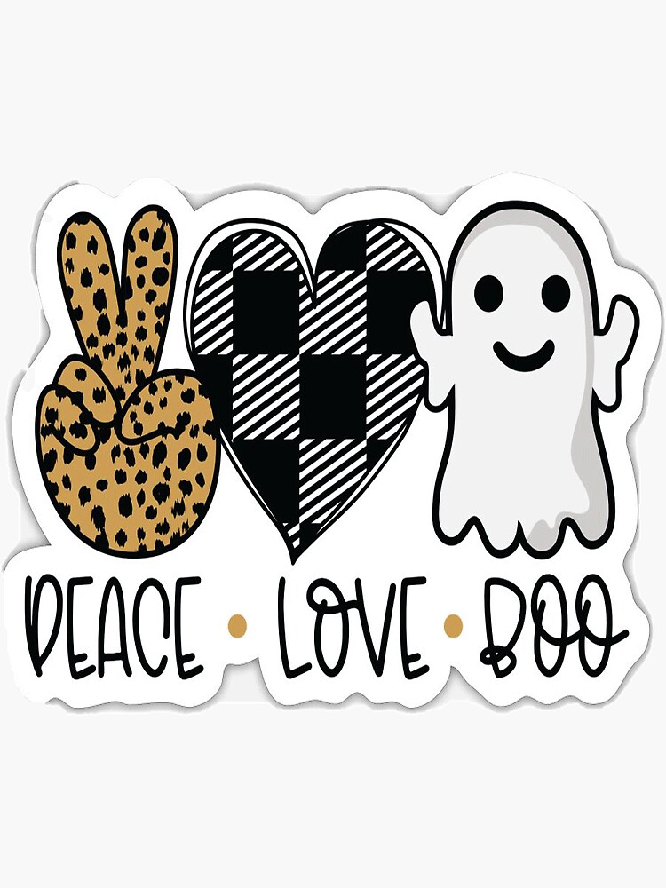 "Peace Love Boo Halloween Sticker" Sticker for Sale by MehdiMajd ...