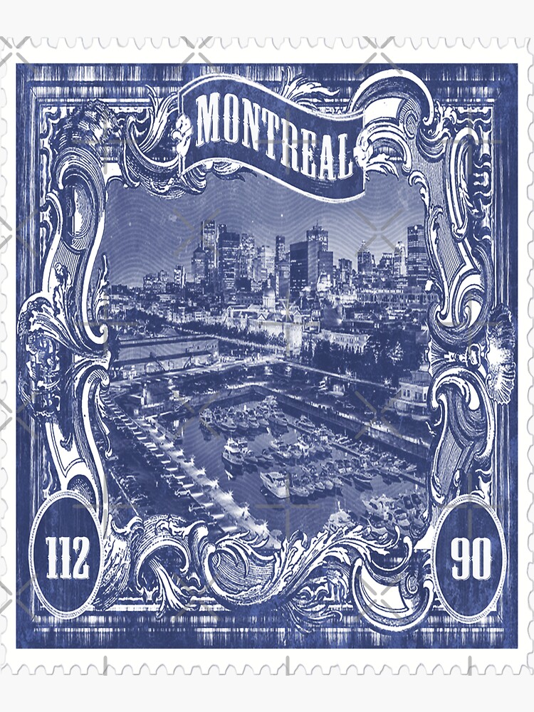 "Montreal Port Stamp Vintage Style" Sticker for Sale by CityStampsShop ...