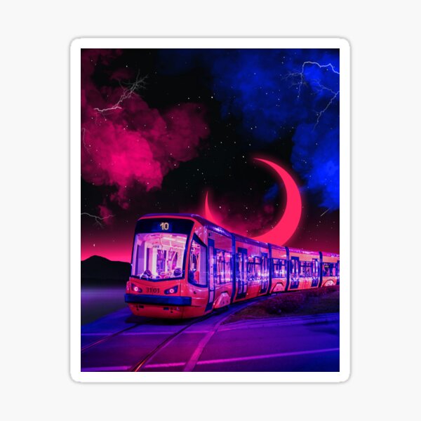 "Midnight Subway" Sticker for Sale by Moonquestart | Redbubble