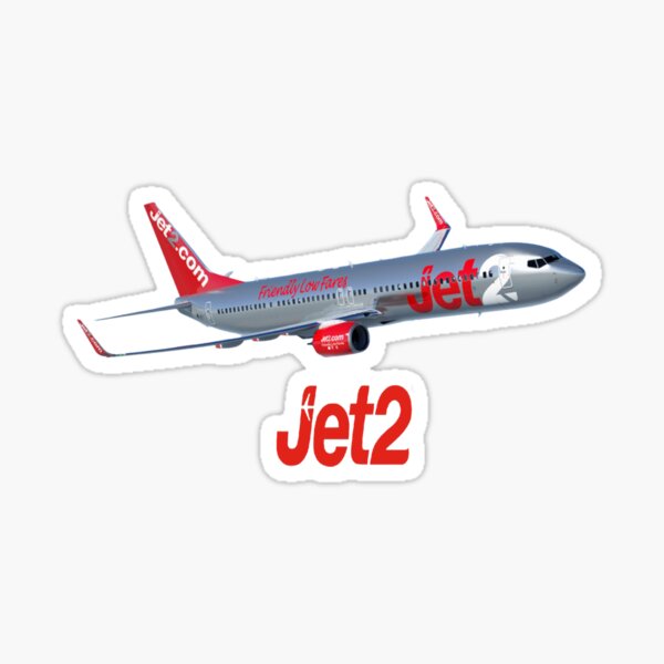 "Jet2 Airlines Boeing B737 Airplane Low friendly fare" Sticker for Sale ...