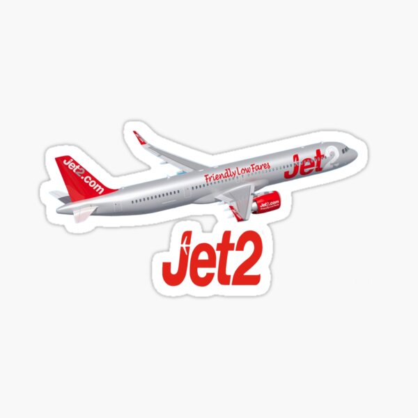 "Jet2 Airlines Airbus A320 Airplane Low friendly fare" Sticker for Sale ...