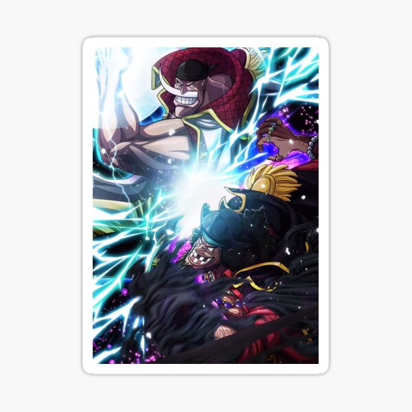 "One Piece Whitebeard Vs Blackbeard" Sticker for Sale by StephanieBen ...
