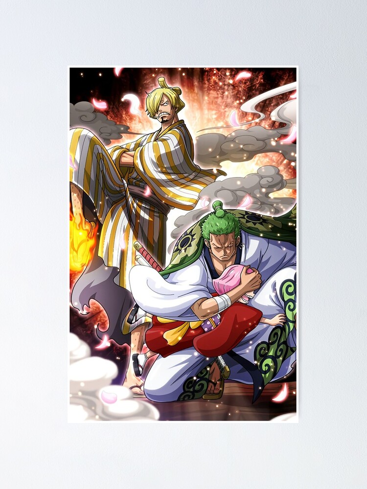"One Piece Zoro Sanji Wano" Poster for Sale by StephanieBen | Redbubble