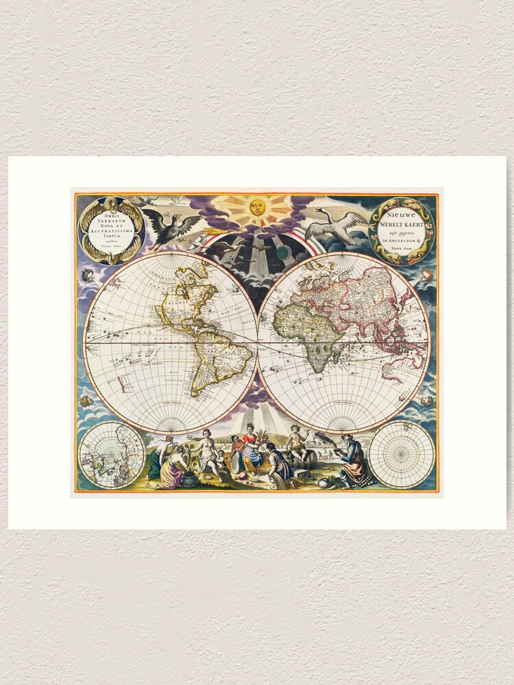 "Renaissance World Map" Art Print for Sale by anacrita | Redbubble