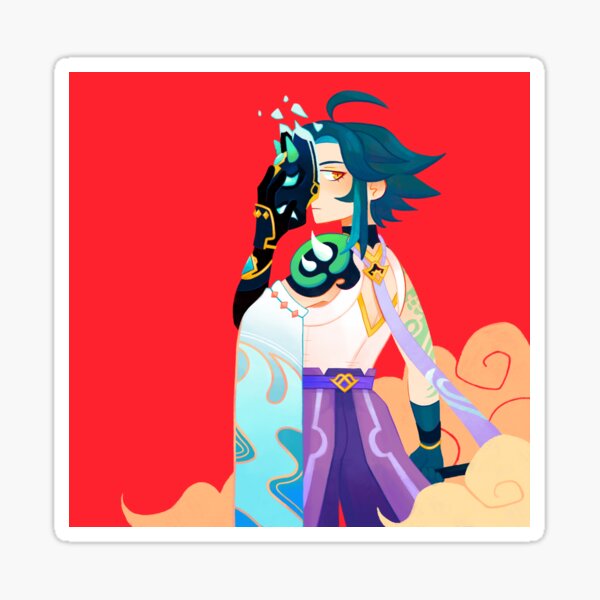 "Xiao the Vigilant Yaksha" Sticker for Sale by nearlyartistic | Redbubble