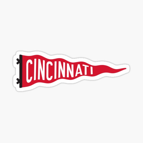 "Retro Cincinnati Pennant" Sticker for Sale by TwoTenDesign | Redbubble