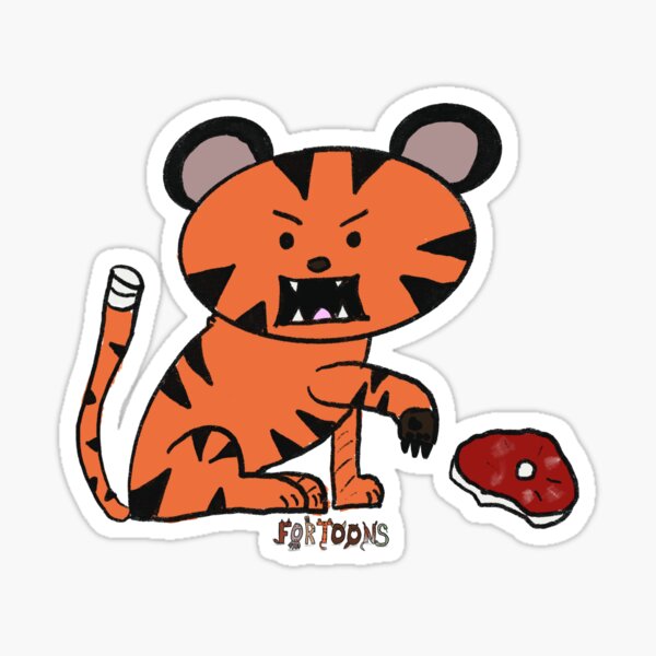 "Grumpy Tiger" Sticker for Sale by FortoonStore | Redbubble