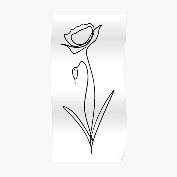 "One Line Poppy Flower" Poster for Sale by Sunfleur-Studio | Redbubble