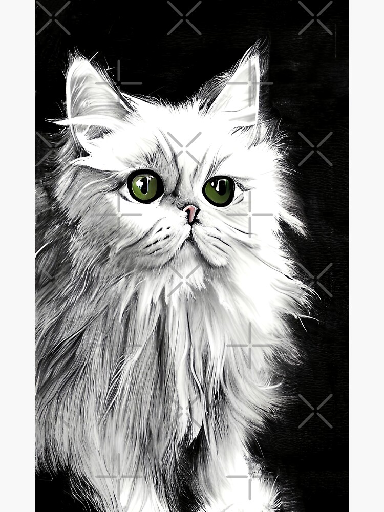 "Persian Cat Drawing 02" Sticker for Sale by fineart2017 | Redbubble