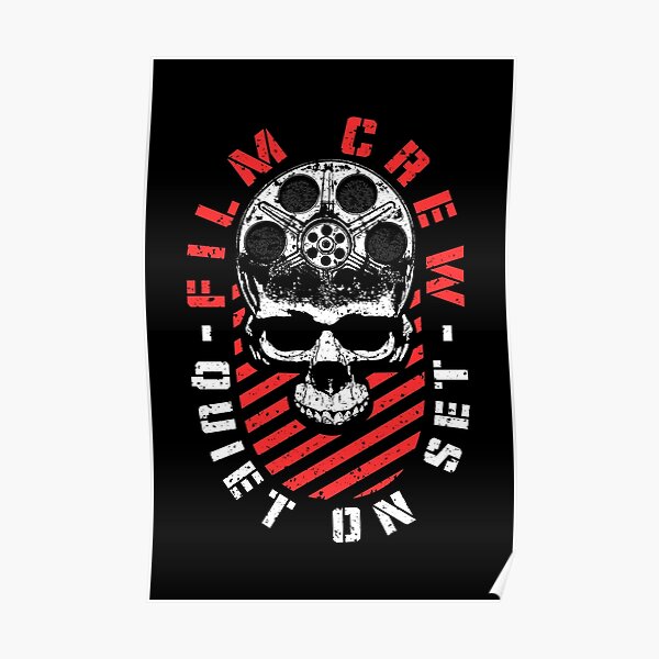 "Film Crew Quiet On Set Filmmaker Director Halloween Skull" Poster for ...