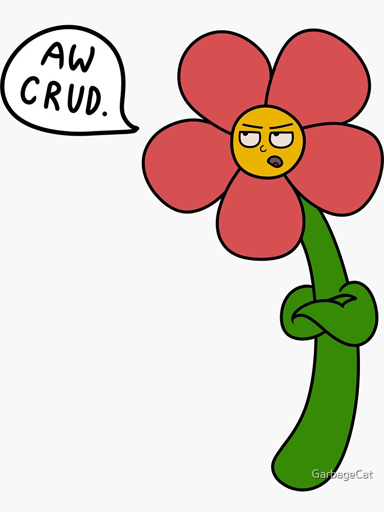 ""AW CRUD" Sour Flower (Blue)" Sticker for Sale by GarbageCat | Redbubble