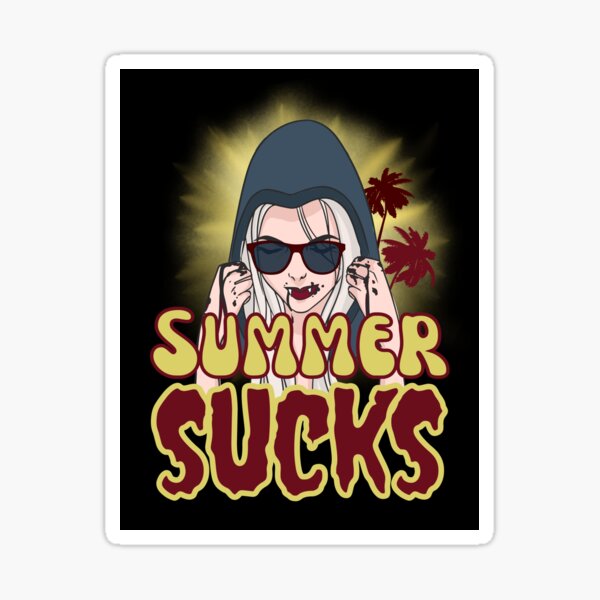 "Summer Sucks Vampire With Sunglasses" Sticker for Sale by Onyxicca ...