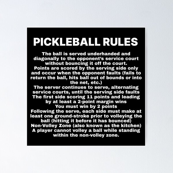 "Pickleball Rules" Poster for Sale by Pickleballmama | Redbubble