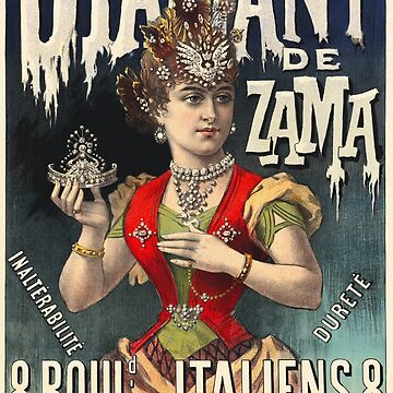 "DIAMANT DE ZAMA 1889 Vintage French Theater Poster Art " Essential T ...