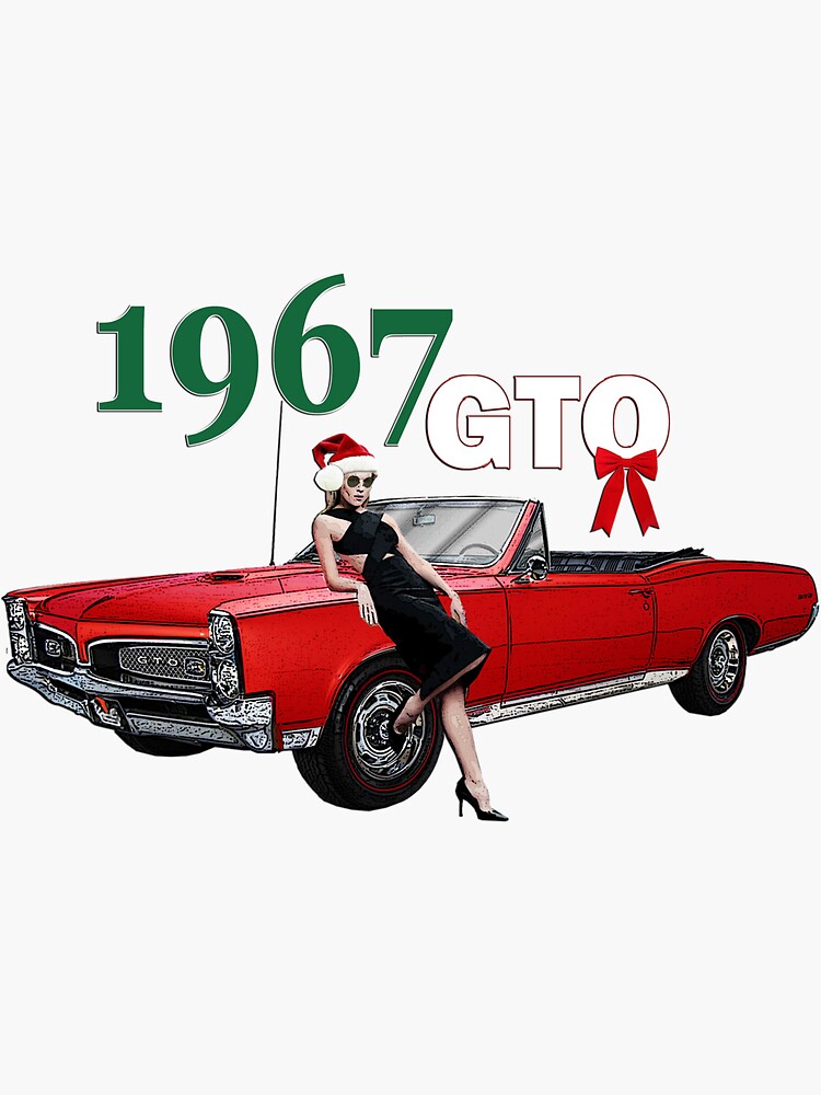 "VINTAGE RED 1967 GTO, MERRY CHRISTMAS MUSCLE CARS, RED CONVERTIBLE GTO ...