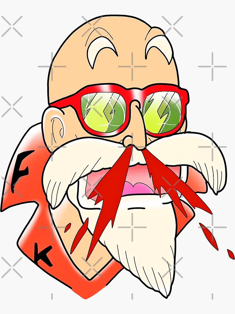 "Master Roshi Funny Cute Sticker" Sticker for Sale by Genbee | Redbubble