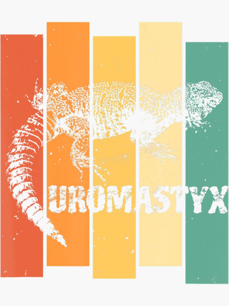 "Uromastyx Reptile Spiny Tailed Lizard Retro Colors" Sticker for Sale ...