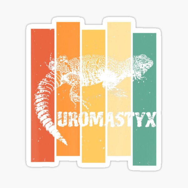 "Uromastyx Reptile Spiny Tailed Lizard Retro Colors" Sticker for Sale ...