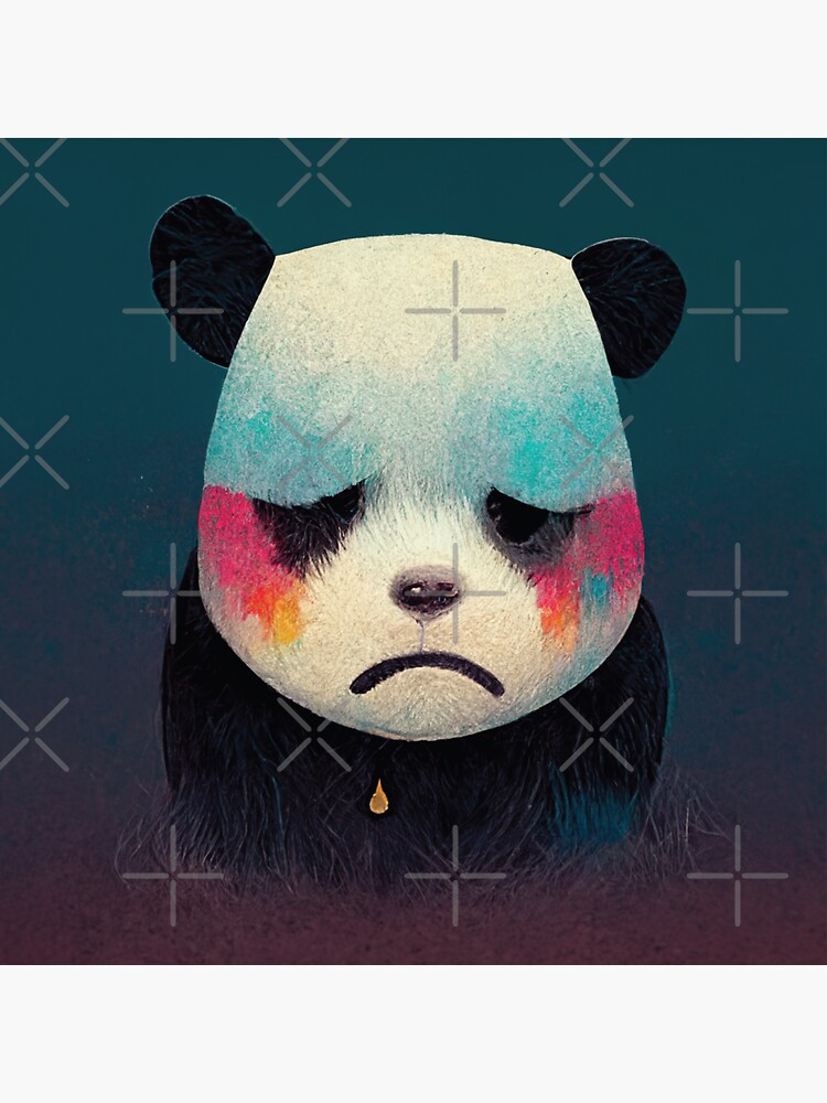 "Sad Panda" Sticker for Sale by Parallel-Sketch | Redbubble