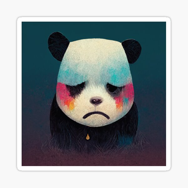 "Sad Panda" Sticker for Sale by Parallel-Sketch | Redbubble