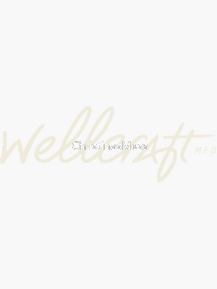 "Wellcraft Cursive White Classic" Sticker for Sale by ChristinasMess ...