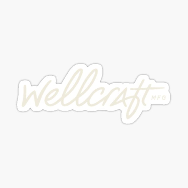 "Wellcraft Cursive White Classic" Sticker for Sale by ChristinasMess ...