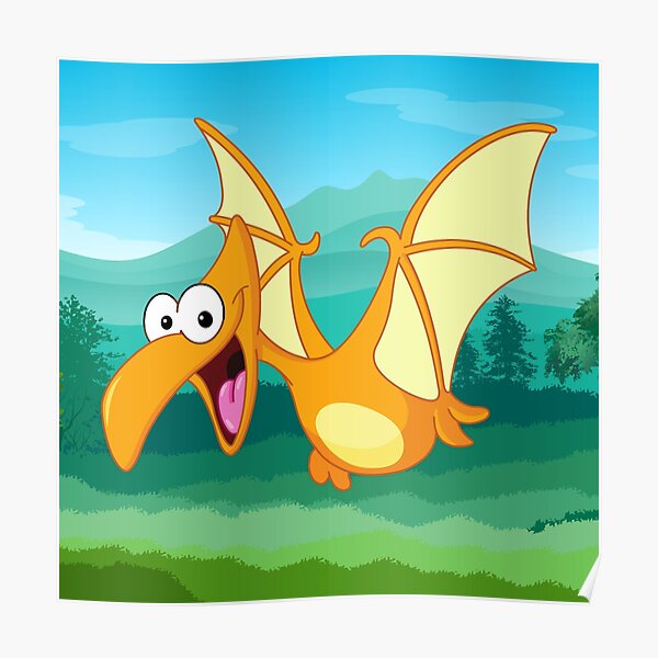 "Cute Pterodactyl Funny" Poster for Sale by yudhih827 | Redbubble
