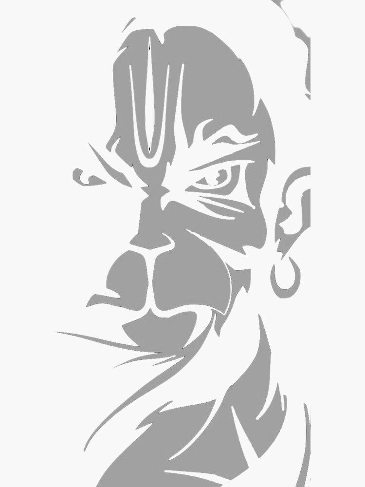 "Angry Hanuman grey" Sticker for Sale by PrepNew | Redbubble