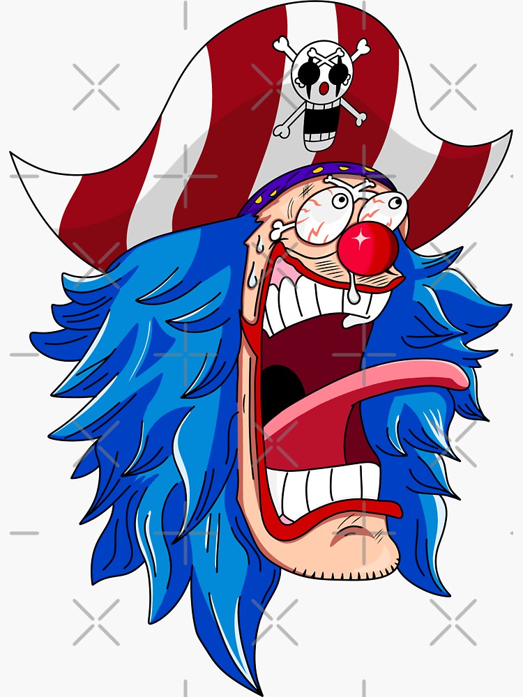 "One Piece - Buggy Screaming" Sticker for Sale by OneOfDPieces | Redbubble