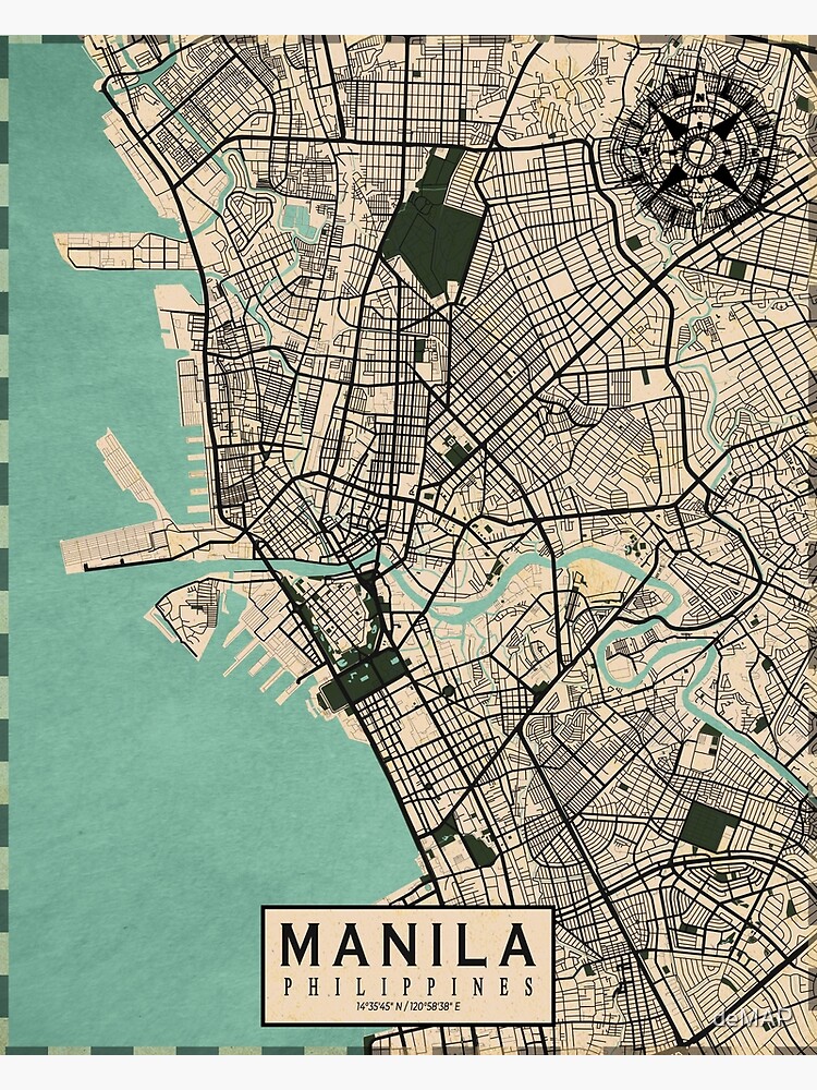 "Manila City Map of the Philippines - Vintage" Poster for Sale by deMAP ...