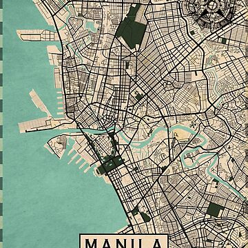 "Manila City Map of the Philippines - Vintage" Poster for Sale by deMAP | Redbubble