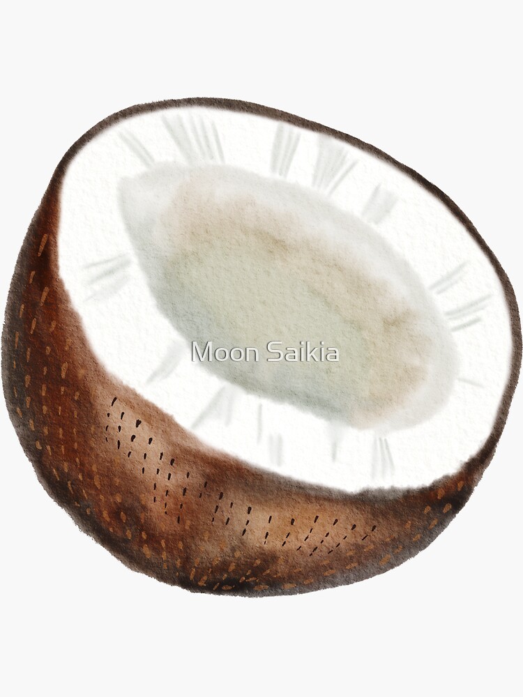 "Coconut Lover (Watercolor, Blue)" Sticker for Sale by Mondakranta ...