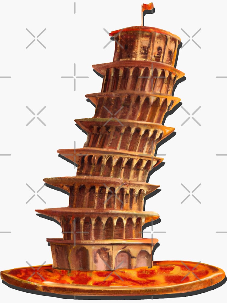 "Tower of Pizza" Sticker for Sale by MoreLikeIt | Redbubble